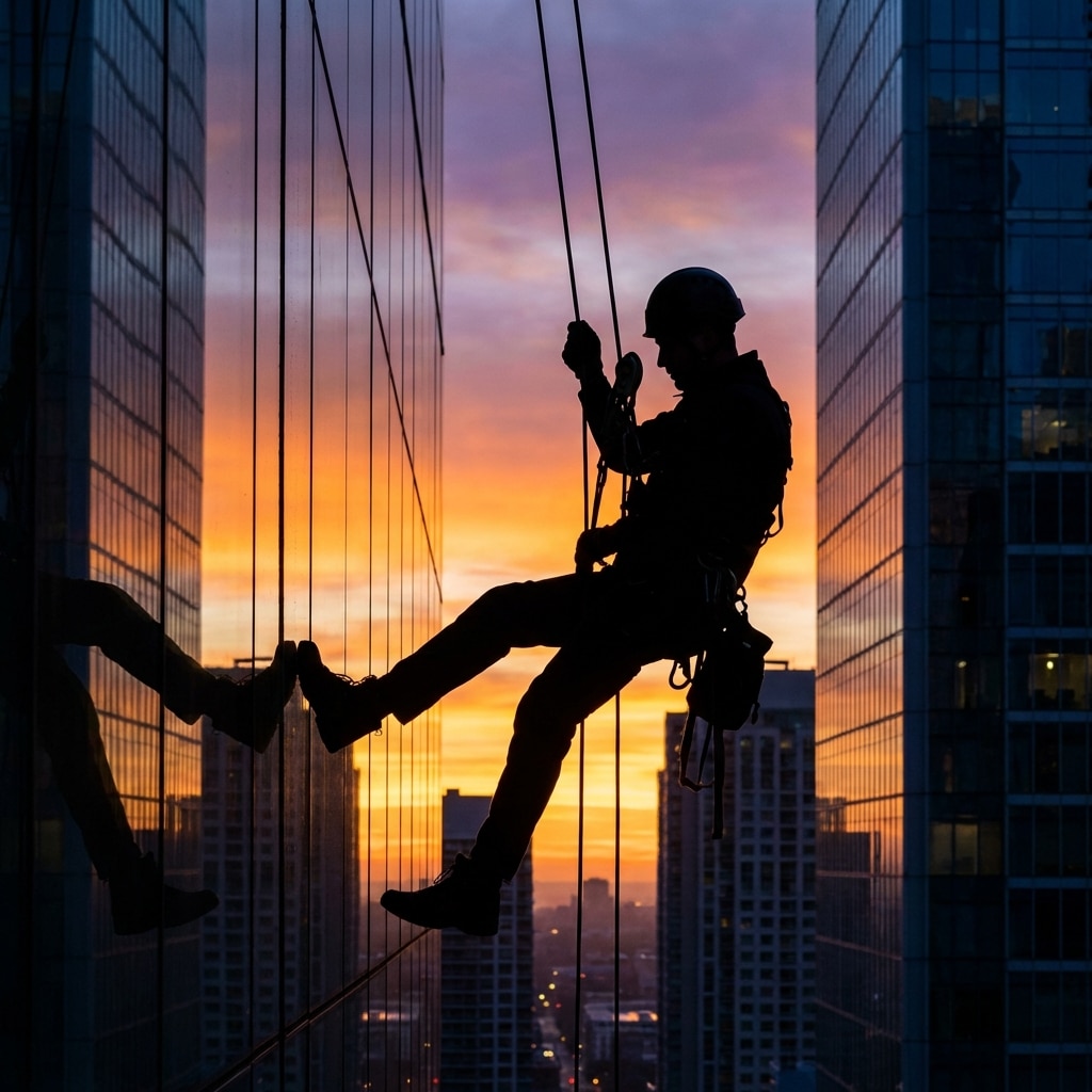 The Thrill and Efficiency of Abseiling Window Cleaning - GripOutdoor.com